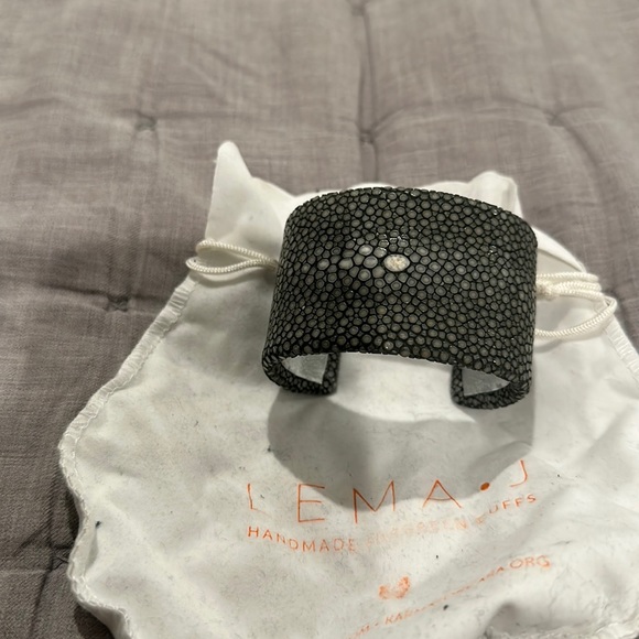 Jewelry | Leather And Stingray Handmade Lema J Cuff | Poshmark